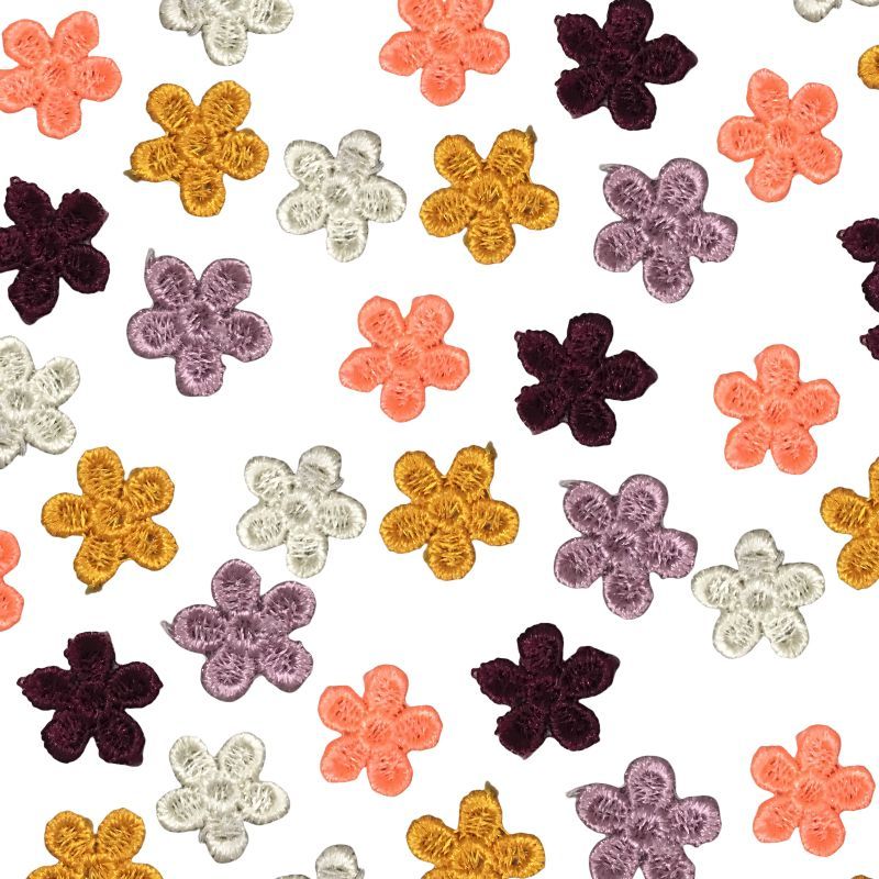 50pcs 2cm mini flower Embroidery flower patch DIY flower petal sewing ...