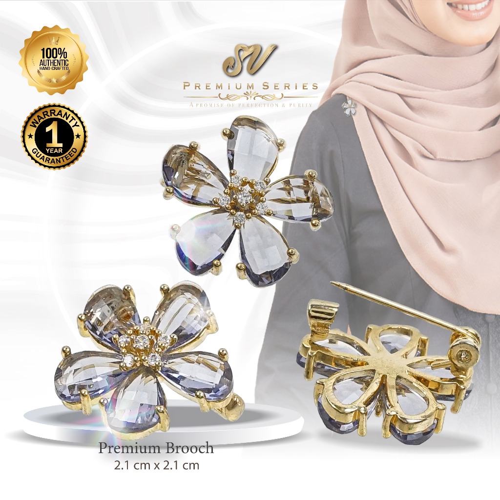 Sv Premium Austria Uniq Flower Brooch Kerongsang Tudung Bunga Fashion ...