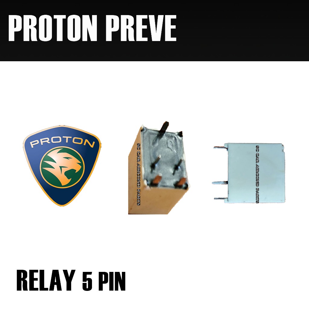 PROTON PREVE NEW 5 PIN RELAY CAR AC AIRCOND (KECIL) (PUTIH) SMALL WHITE ...