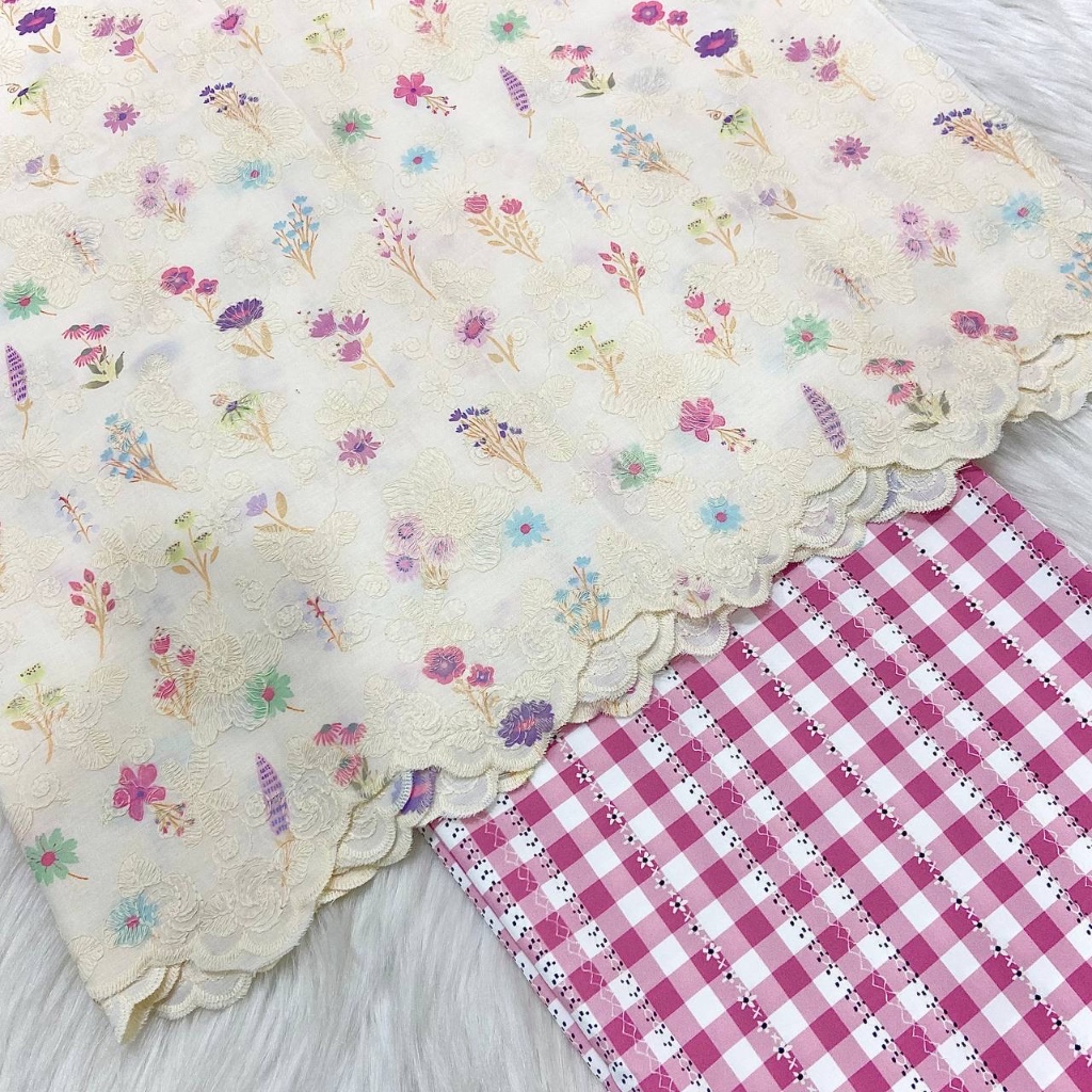 SET KAIN PASANG COTTON EMBROIDERY SULAM SET MIX AND MATCH (2M + 2M ...