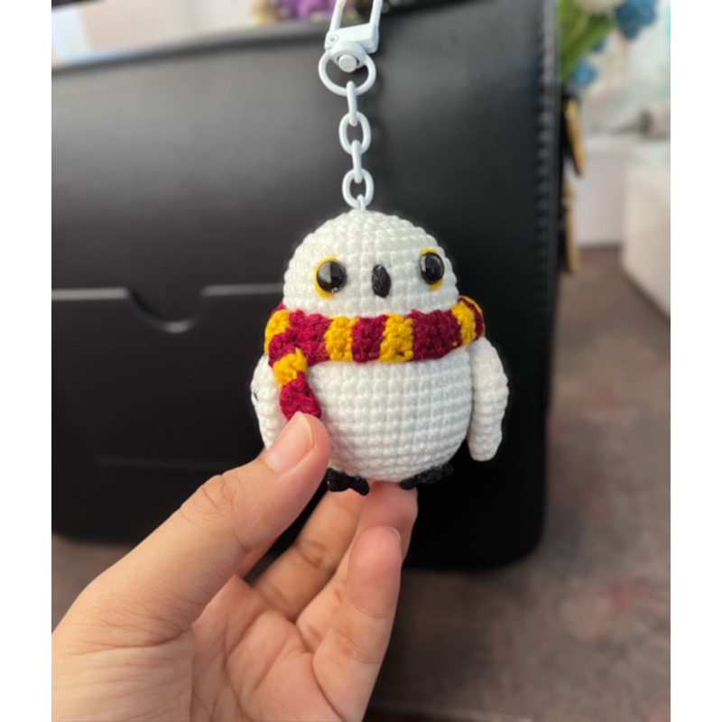 Hedwig (harry potter) keychain/ crochet owl keychain/ Amigurumi ...