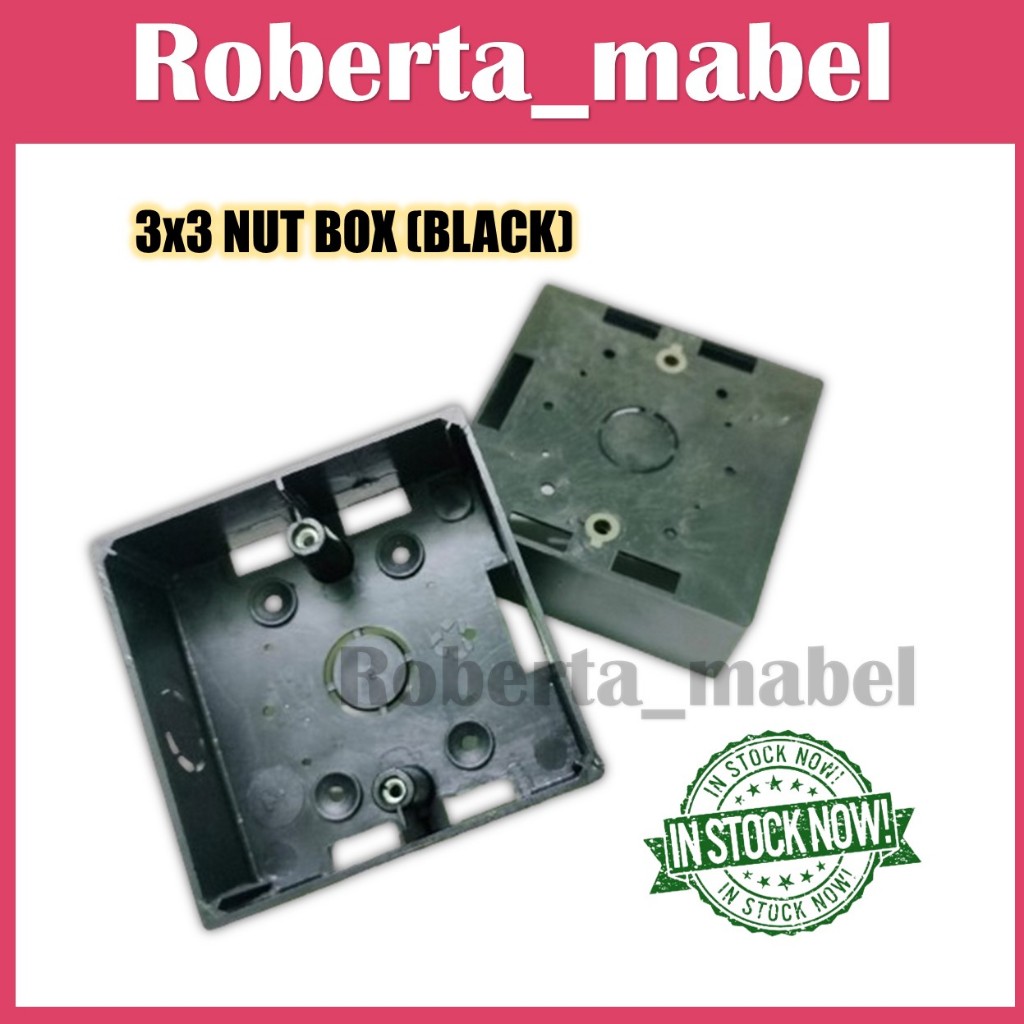 PVC Box Surface Black 3x3 Nut Box /Switches/ Socket Base | Shopee Malaysia