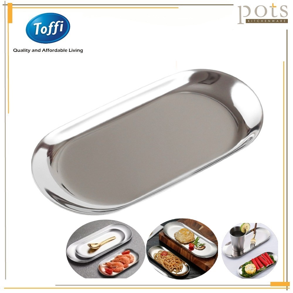 Toffi Stainless Steel Japanese & Korean Style Oval Serving Plate ...