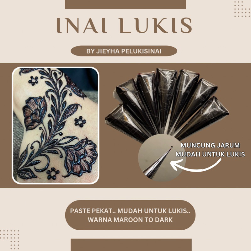 🇲🇾🔥READY STOK🔥INAI LUKIS KON MERAH PEKAT INAI LUKIS PENGANTIN INAI ...