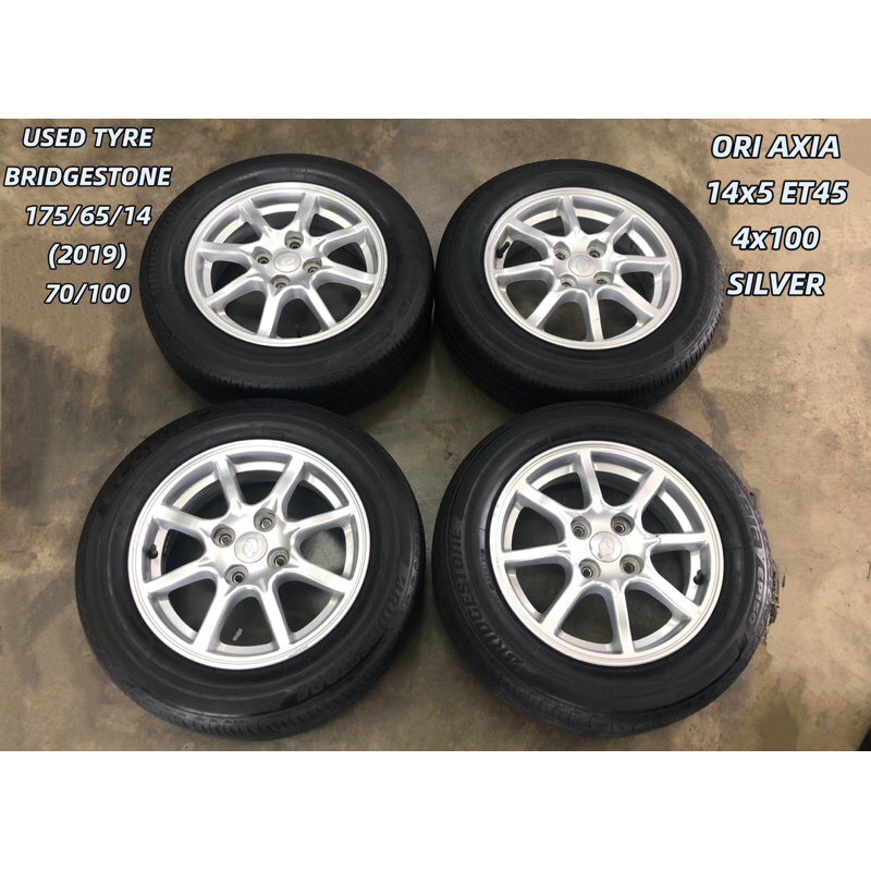 USED RIM ORI AXIA 14 INCH WITH TYRE 175/65/14 FOR PERODUA BEZZA AXIA ...