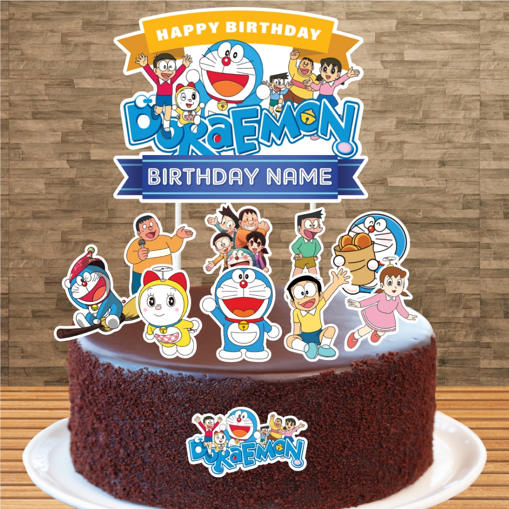 Doraemon Cake Topper Decoration Birthday Party, Hari Jadi Kek Hiasan ...
