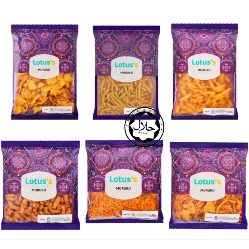 LOTUS Halal Muruku Omom | Swivel |Mix | Pakoda |Kalistar | Star |Kacang Dha 200g | Shopee Malaysia
