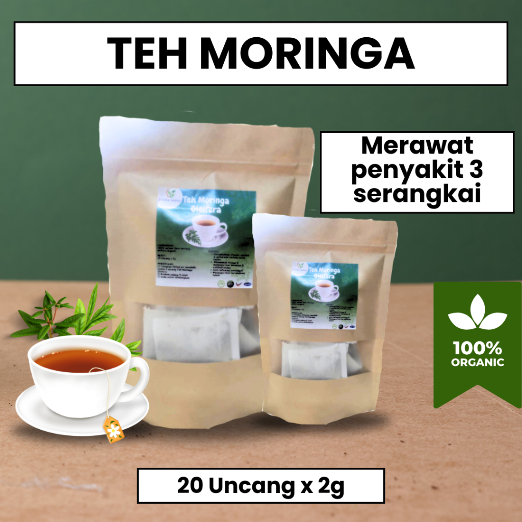 20 Uncang Teh Daun Kelor | Moringa Oleifera Tea | Superfood Moringa ...