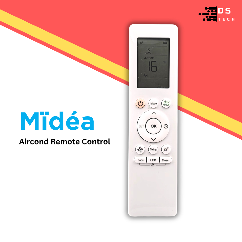 Midea Aircond Remote Control Replacement RG10(BS2)BGEF | Shopee Malaysia