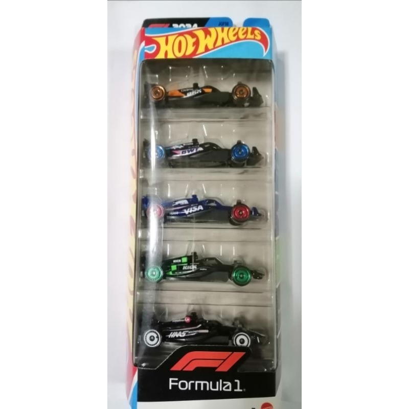 Hotwheels 5 CARS Pack Formula 1 McLaren, BWT, Visa RB, Kick/Sauber, MoneyGram 2025 Edition ...