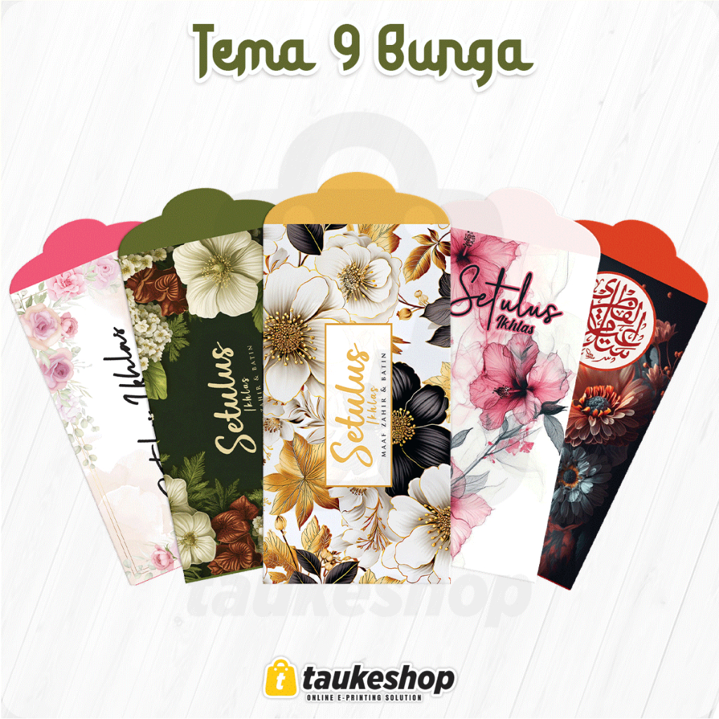 Sampul Duit Raya 2025 Tema 9 Bunga Eksklusif & Moden, Rekaan Floral ...