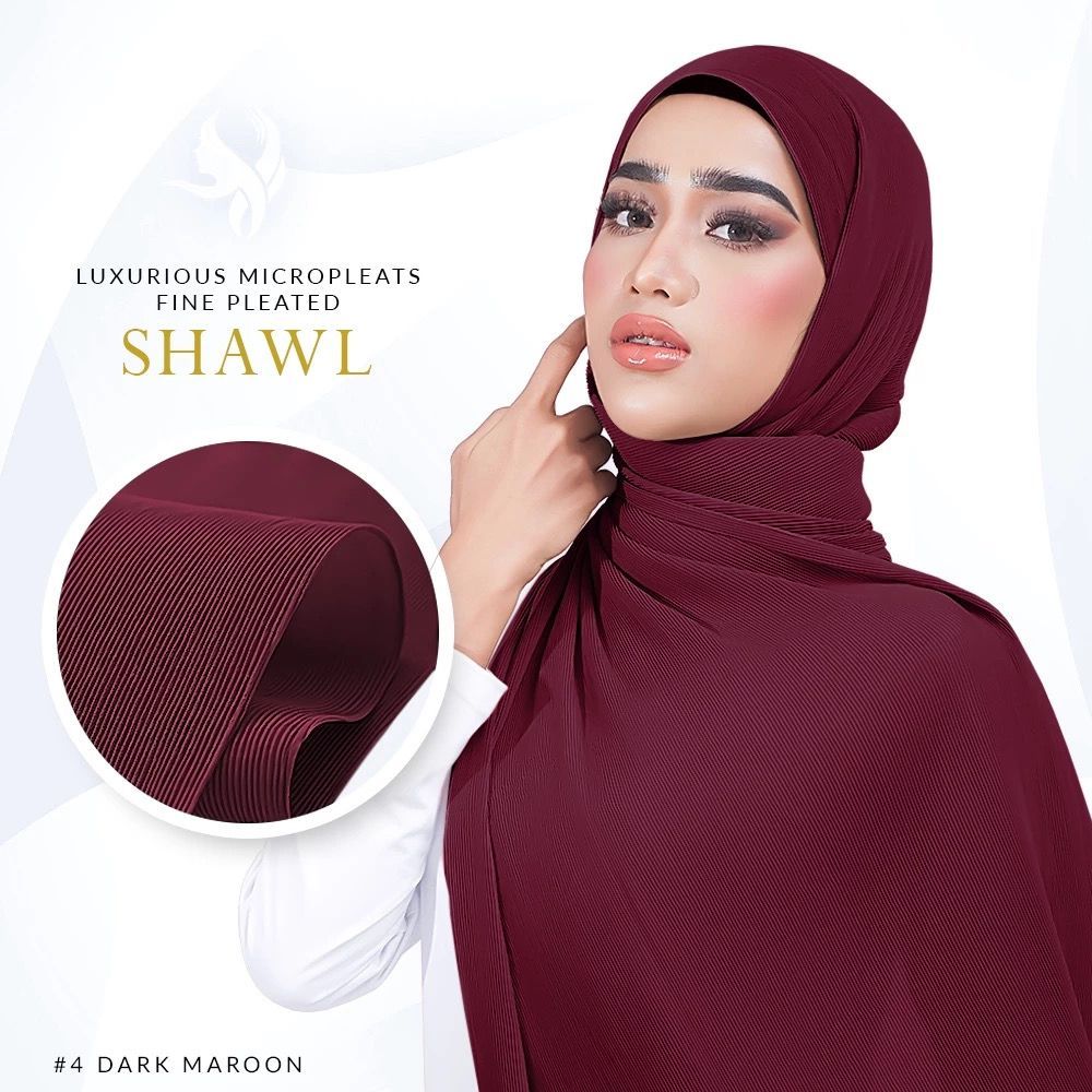[READY STOCK] Shawl Premium Fine Pleated Shawl luxurious micro pleats 1 ...