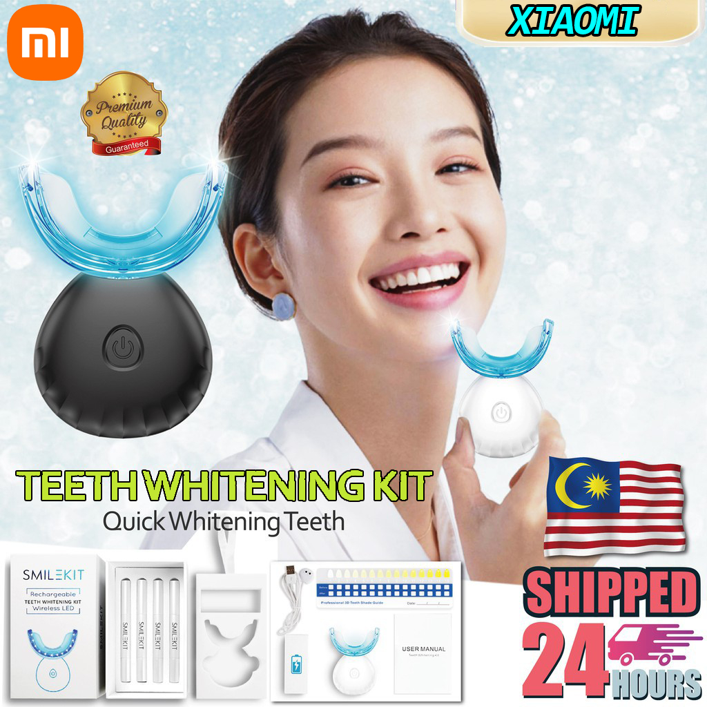 XIAOMI Smile Kit Teeth Whitening Kit With LED Light Teeth Stain Remover ...