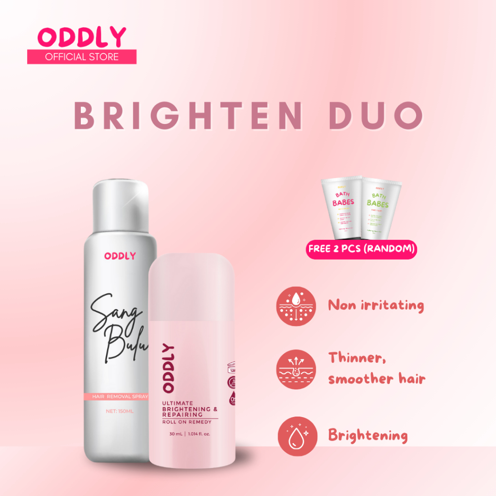 Oddly Brighten Duo Sang Bulu Hair Removal Spray Brightening Roll On Buang Bulu Pigmentation ...