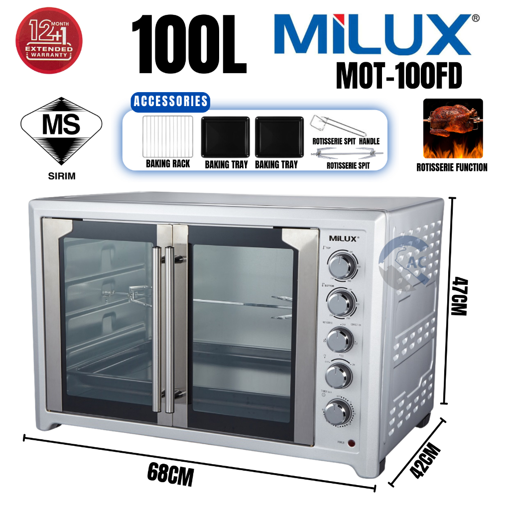MILUX 100L BIG ELECTRIC OVEN | OVEN BESAR | BIG OVEN | MOT-100FD ...