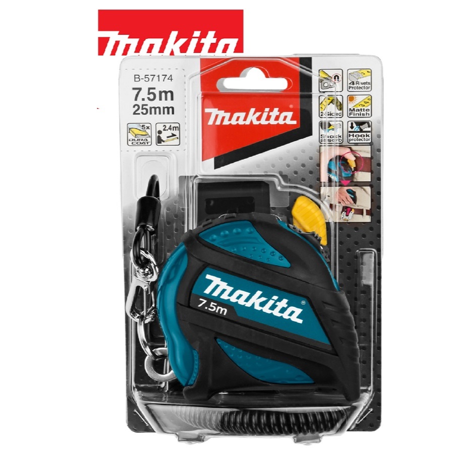 MAKITA 7.5 m x 25 mm MAKITA TAPE MEASURE WITH HOLDER & SAFETY CORD B ...