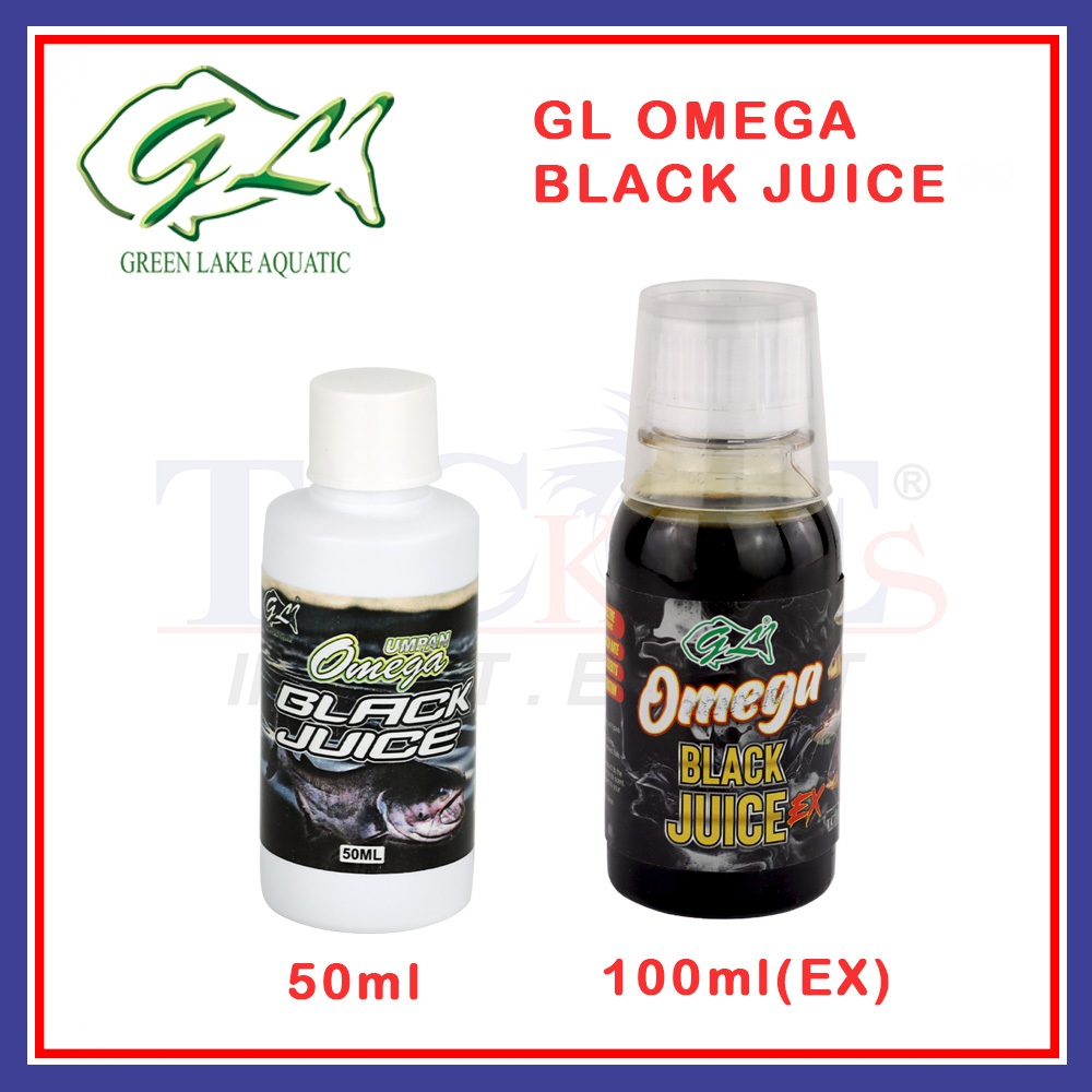 (50-100ml) GL Omega Black Juice Fish Food Flavour Highly Umpan Kolam ...