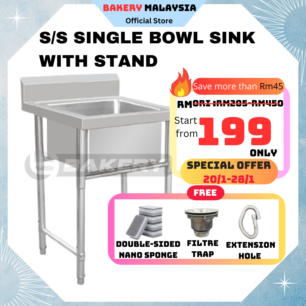 SINGLE BOWL BASIN STAINLESS STEEL COMMERCIAL SINKI / KITCHEN SINK ...