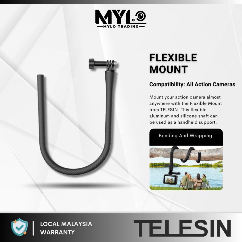 TELESIN Flexible Mount Stick Monkey Tail Mount for Osmo Action 4 ...