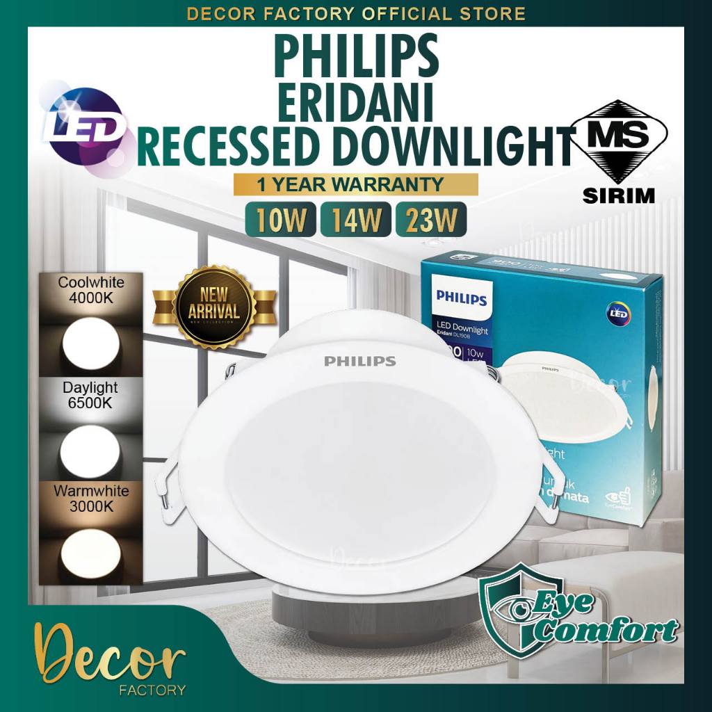 🔥NEW🔥PHILIPS ERIDANI LED Recessed Downlight 4" 10W / 6" 14W / 8" 23W ...