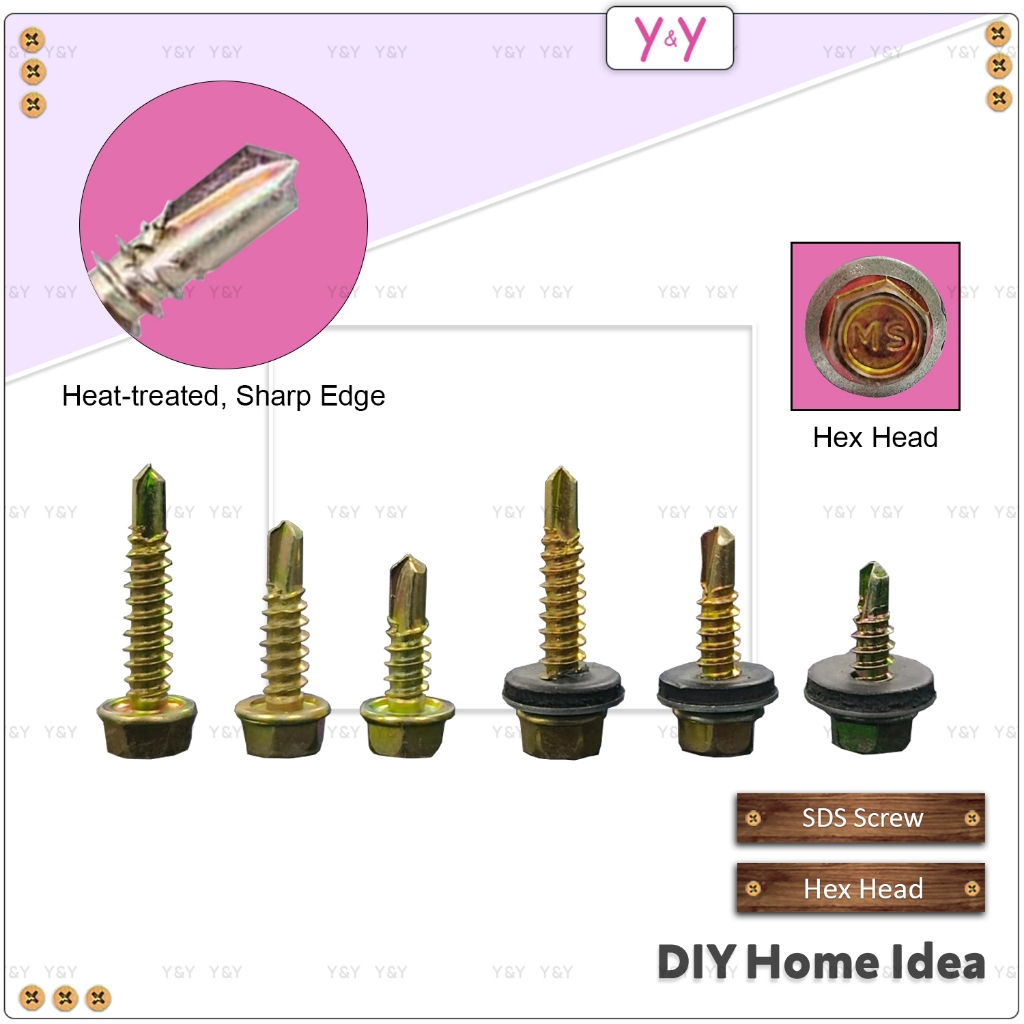 Y&Y Eco SDS Hex Head Self Drilling Screw for Roofing C Channel Awning ...