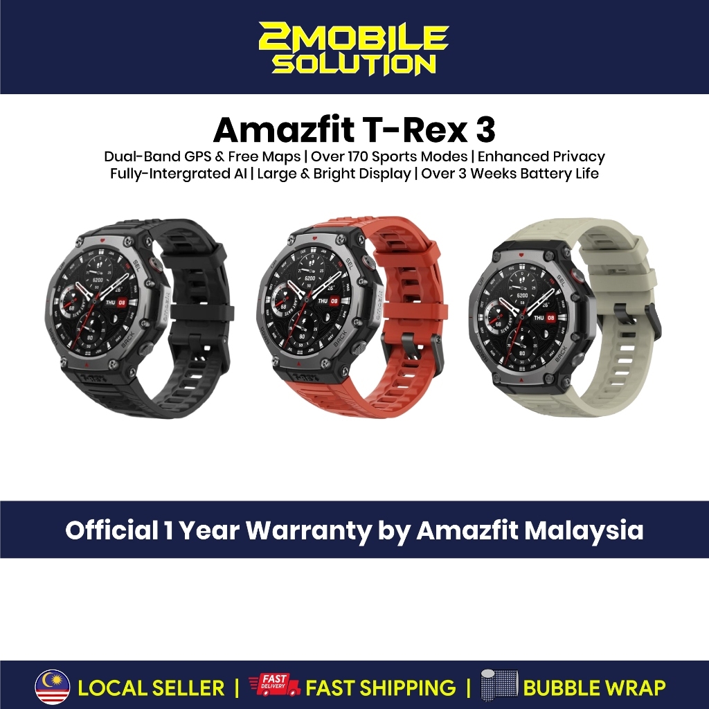 AMAZFIT T-Rex 3 T REX 3 Smart Watch | Dual-Band GPS & Free Maps | 170 ...
