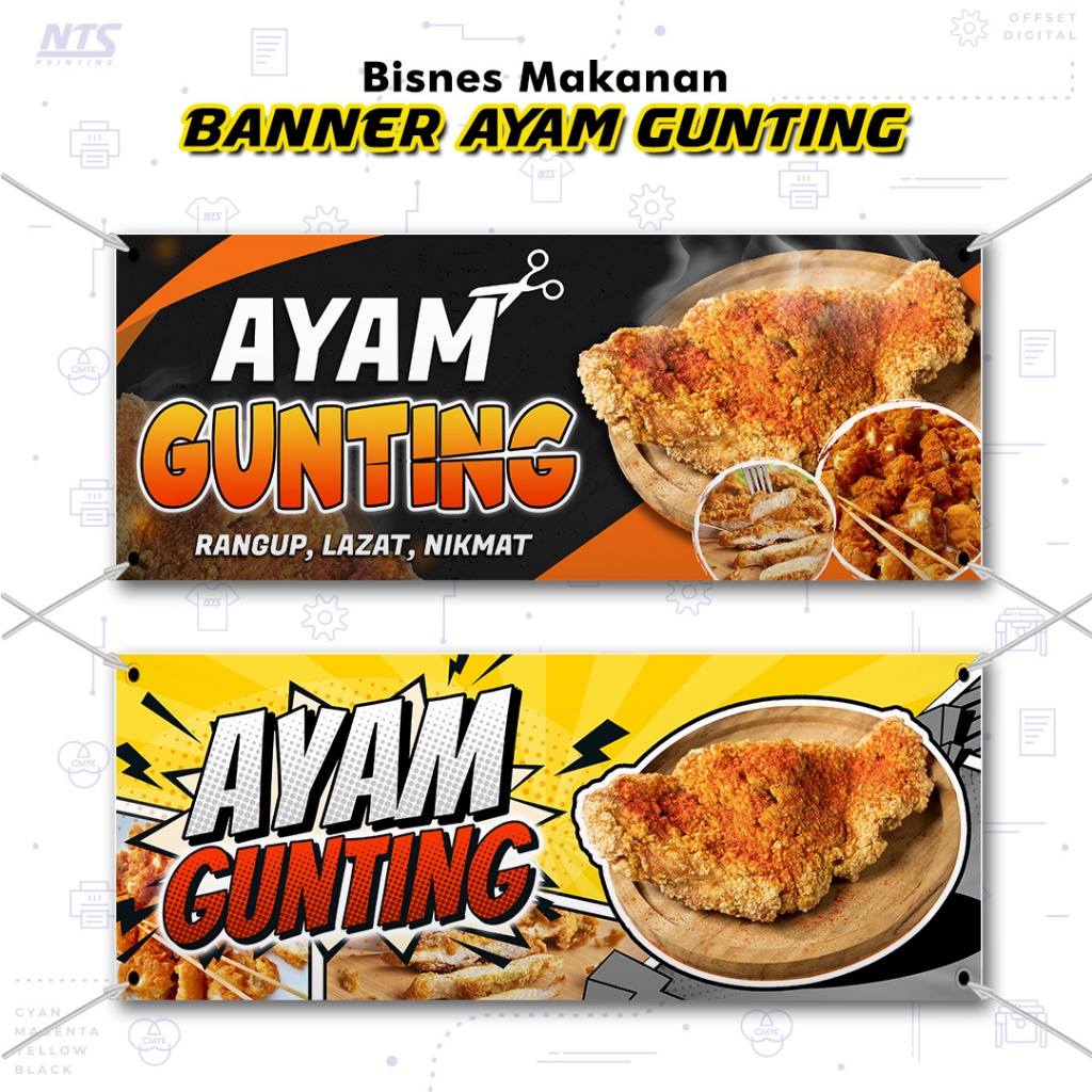 READY DESIGN BANNER AYAM GUNTING - PENIAGA KEDAI / GERAI / MAKANAN ...