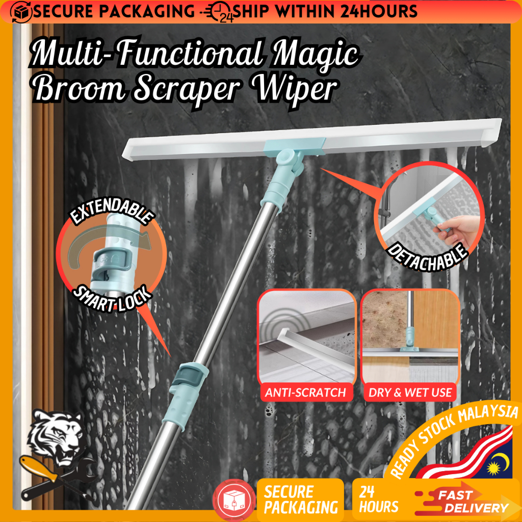 3T Dual-Use Magic Scraper Wiper 2-IN-1 Magic Broom 180°Degree Rotatable ...