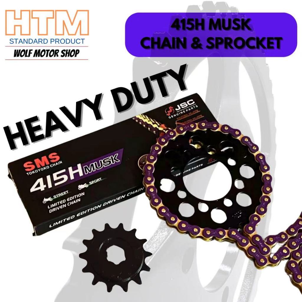 BELANG150 415H MUSK 132L HTM CHAIN 415 SPROCKET SET BLACK PURPLE CHAIN ...