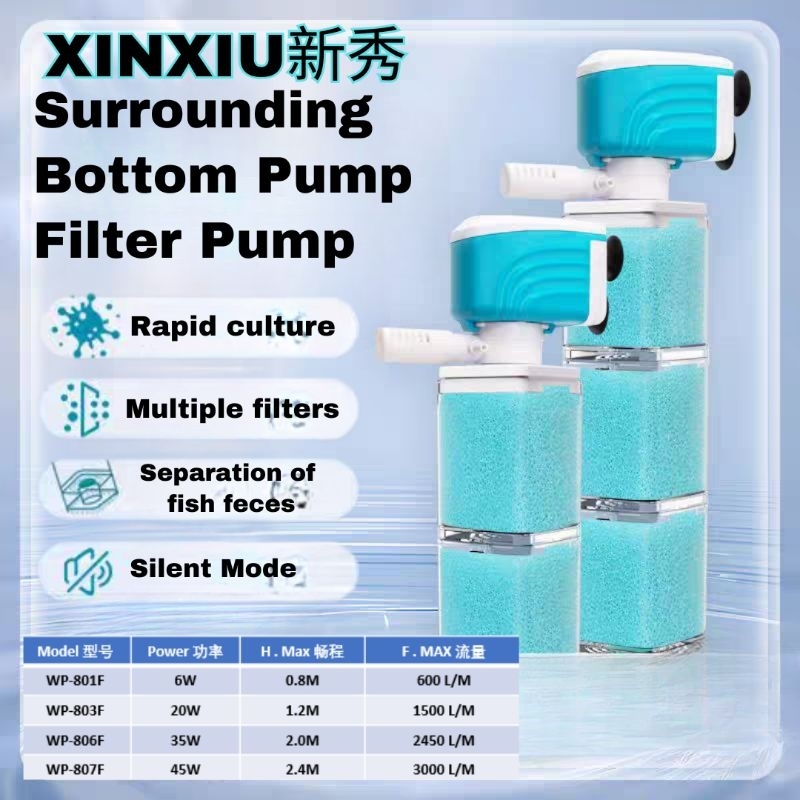 XINXIU新秀 Surrounding Bottom Pump / Underwater Filter Pump / Internal Filter Submersible Pump ...