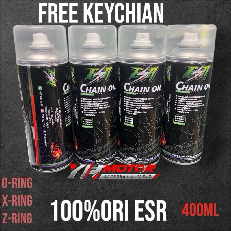 FREE KEYCHAIN ESR Motor Chain Lube Minyak Rantai Motorsikal(400ml ...