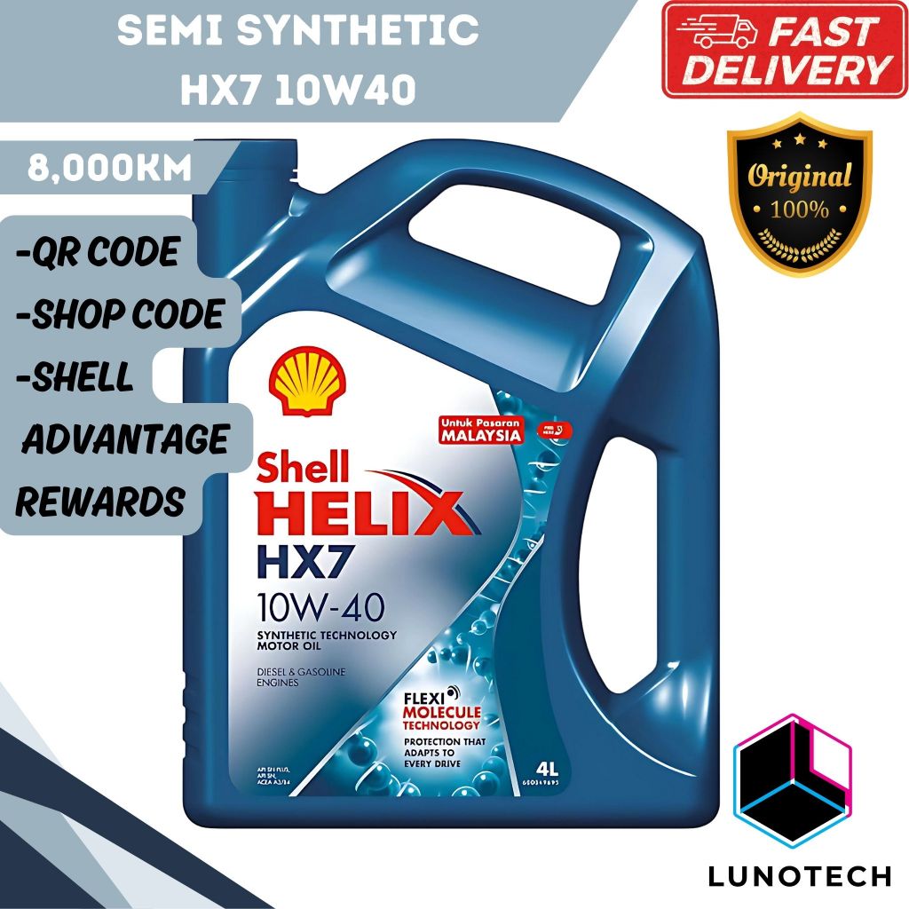 [ORIGINAL] UNTUK PASARAN MALAYSIA Shell Helix HX7 10W40 Semi Synthetic ...
