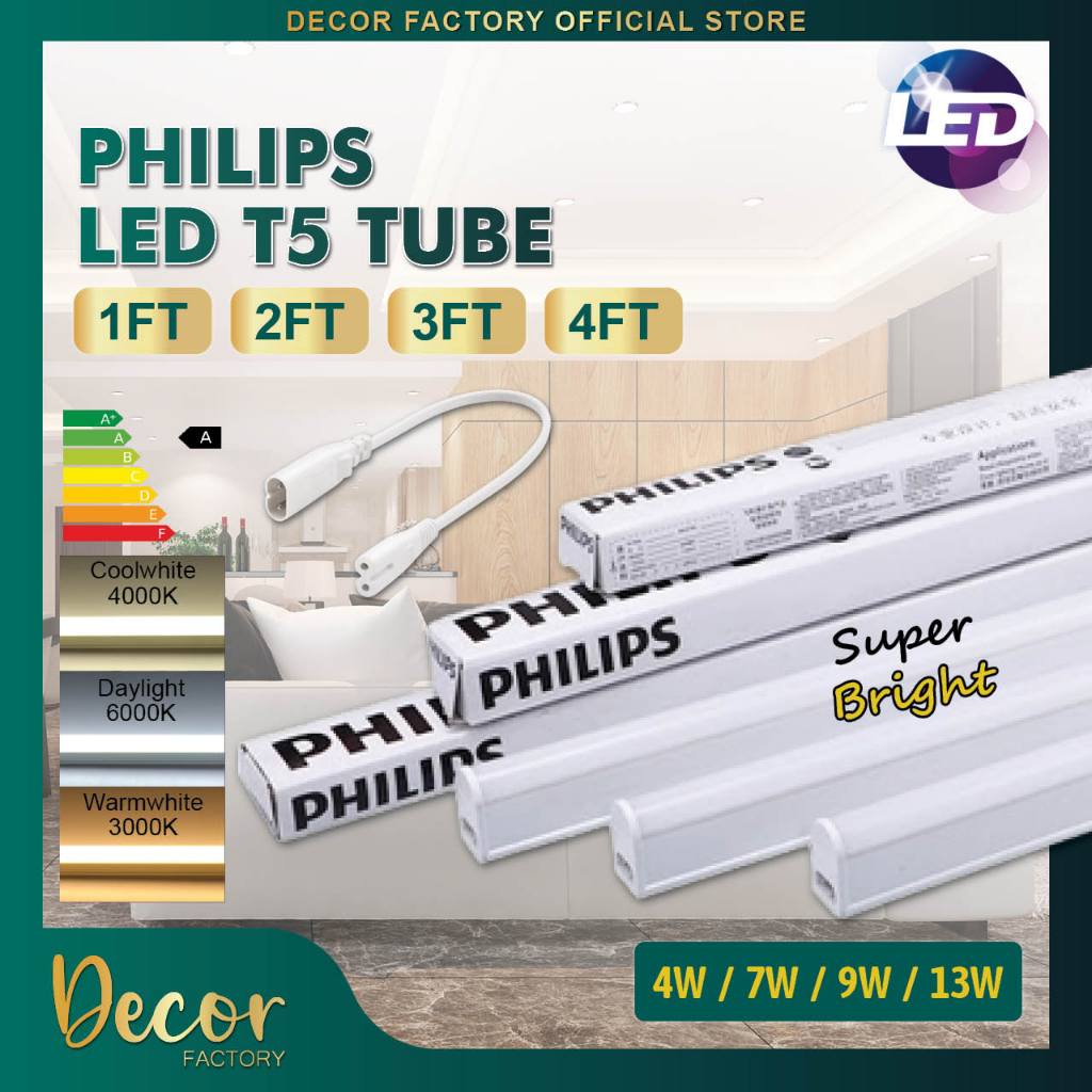 【Premium Bundle 2PCS / 4PCS】PHILIPS LED T5 Batten Lampu T5 1ft 4W / 2ft 7W / 3ft 9W / 4ft 13W ...