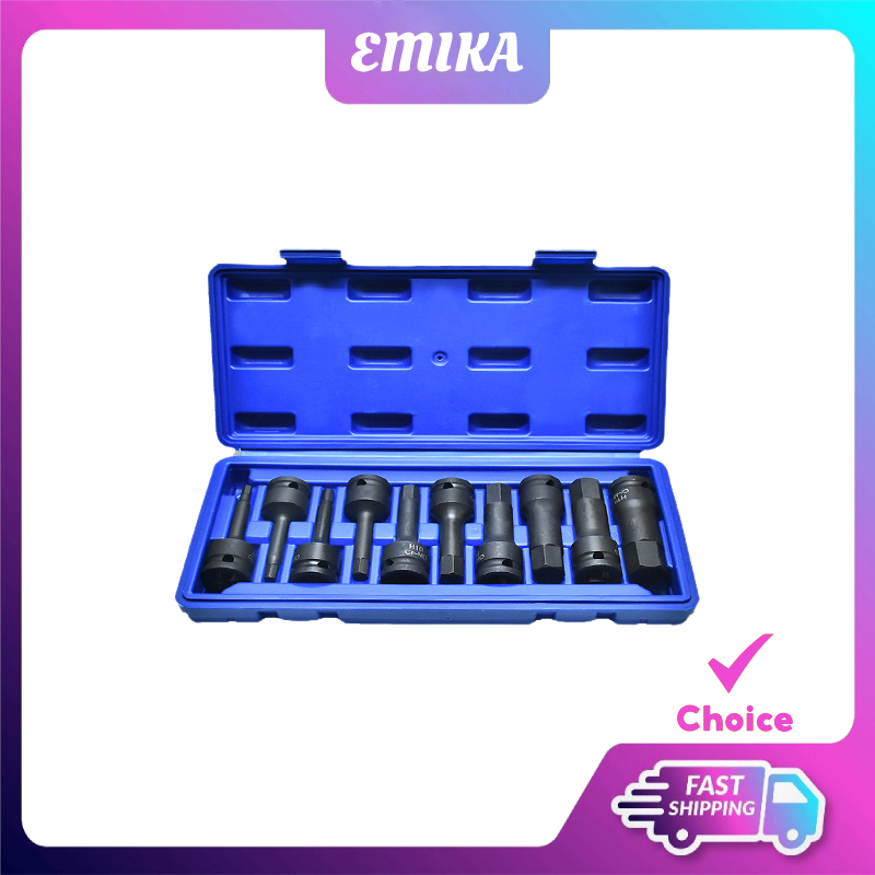 Emika Choice 10 PCS MIKASO HEXAGON HEX CRMO Heavy Impact Wrench HEX ...