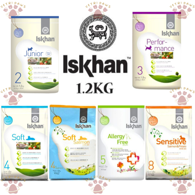 ISKHAN Dog Food 1.2kg (Junior, Performance, Soft Chicken, Soft Salmon ...