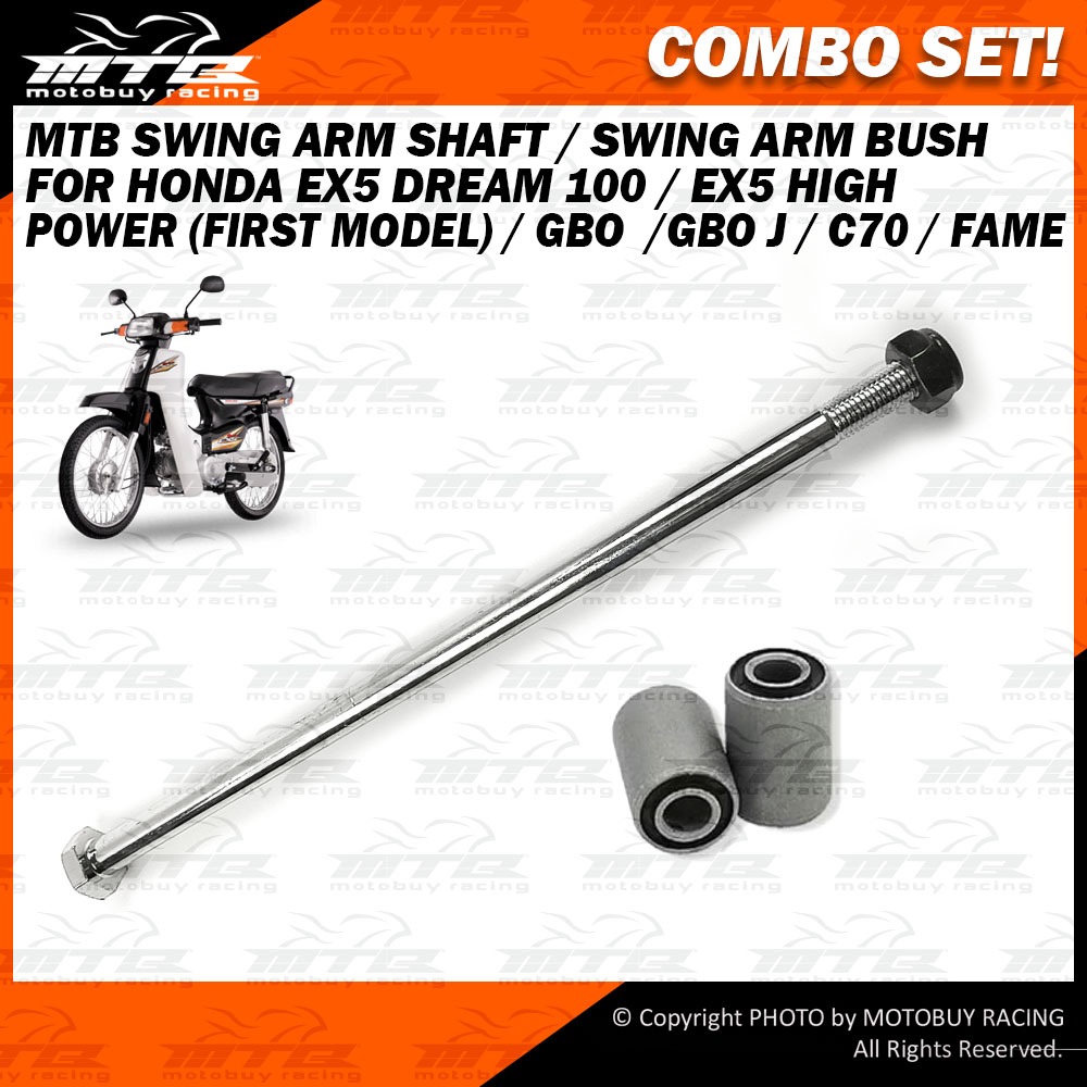 COMBO SET! MTB SWING ARM SHAFT / SWING ARM BUSH FOR HONDA EX5 DREAM 100 EX5 HIGH POWER (FIRST ...