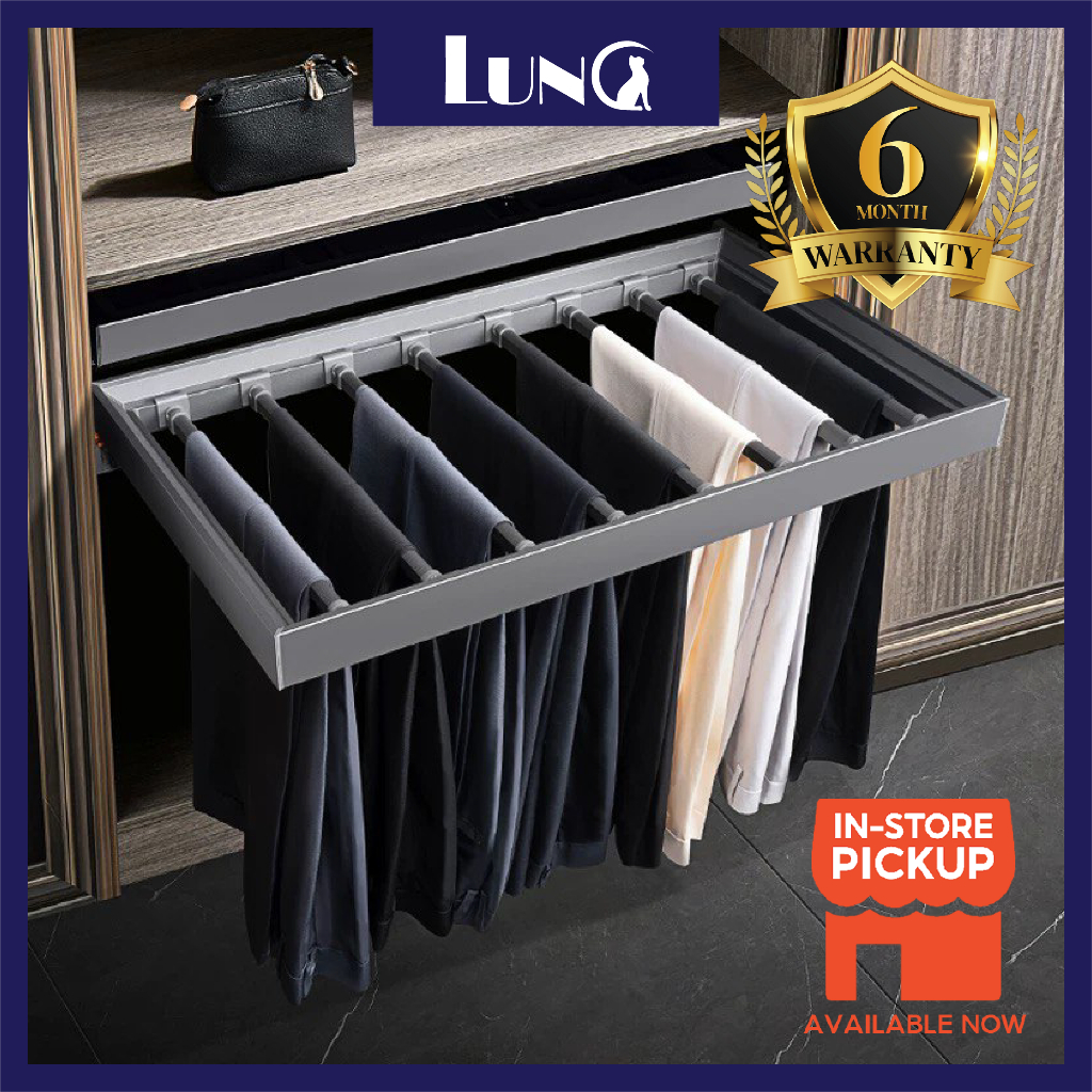 Aluminum Alloy Pull Out Trousers Rack, Clothing Closet Storage Pants ...