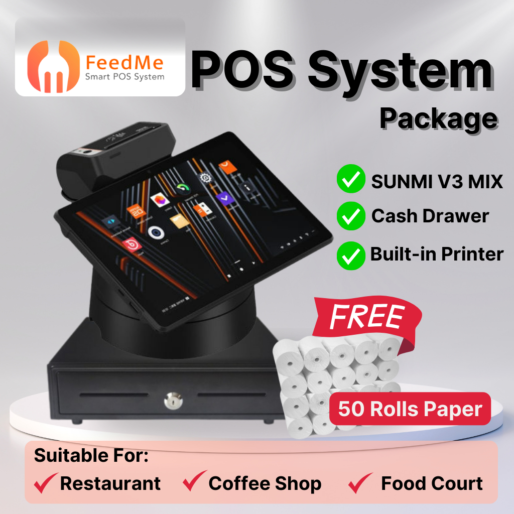 POS System SUNMI V3 MIX FeedMe Package for F&B/Restaurant/Coffee Shop ...