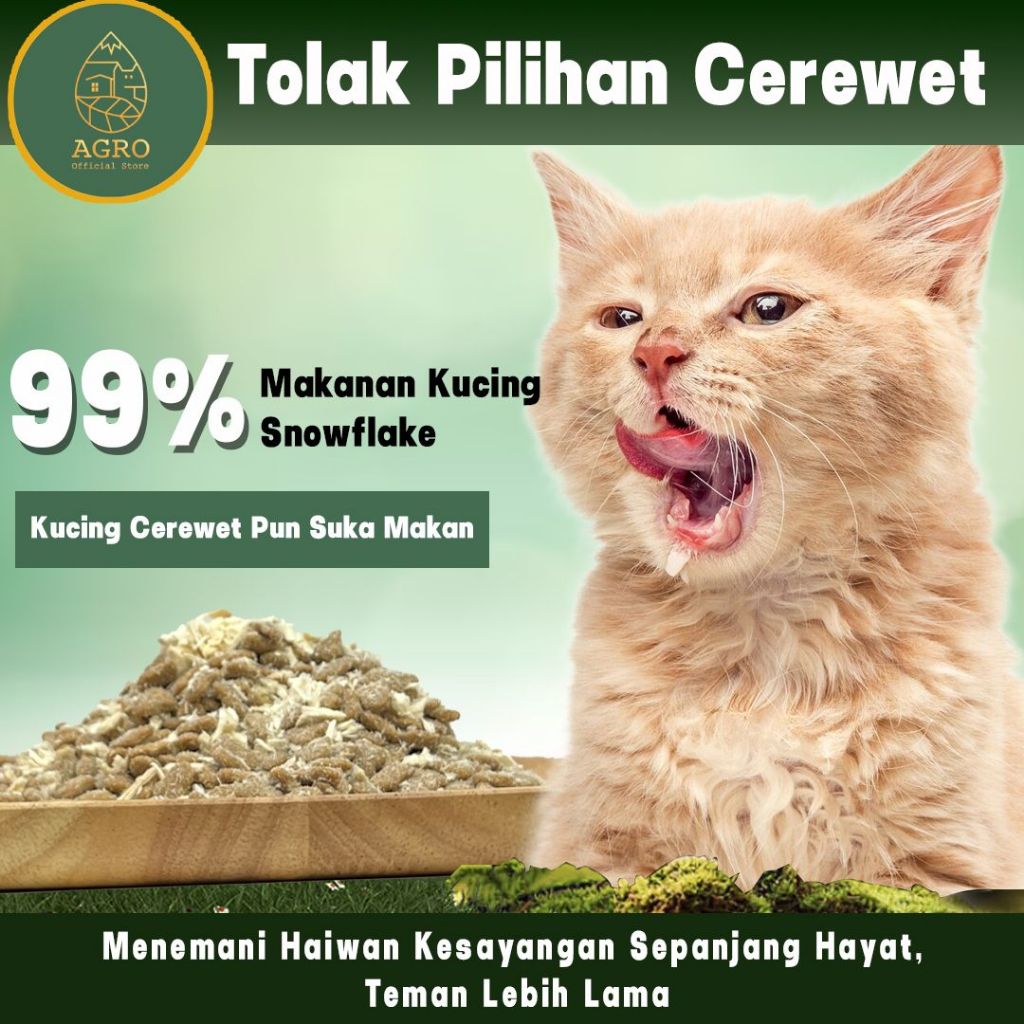 1KG Snowflake Cat Food Makanan Kucing Kepingan Salji Kibbles Makanan ...
