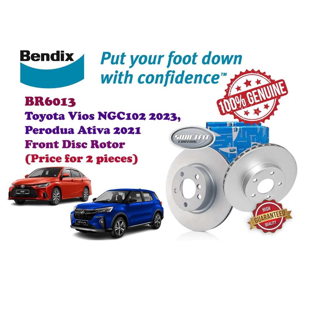 TOYOTA VIOS 2023 NGC102, PERODUA ATIVA 2021 BENDIX FRONT DISC BRAKE ...