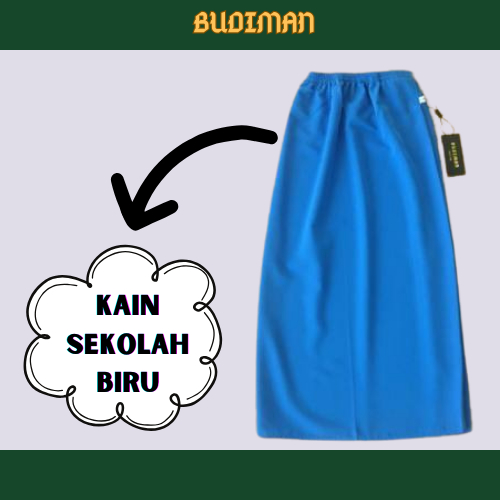 Kain Sekolah kain Rendah KAFA Biru Muda Blue Skirt Budiman Premium ...
