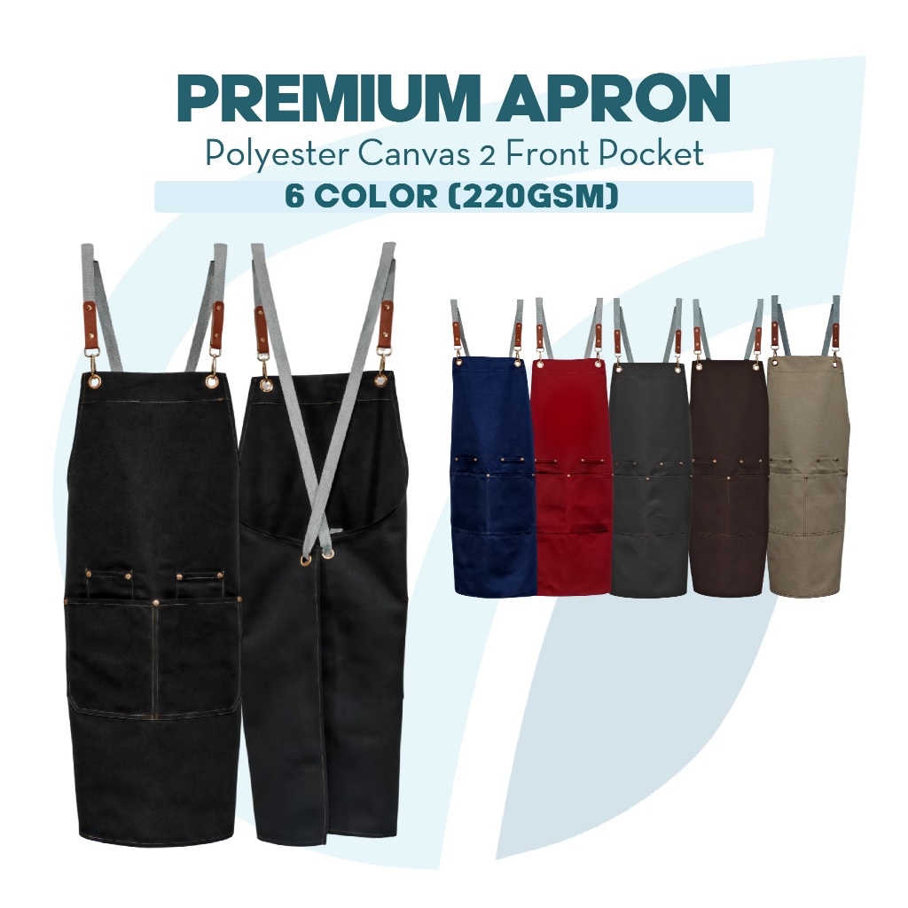 Apron Barista Cafe Chef Adjustable Apron Restoran Front Pockets Apron ...