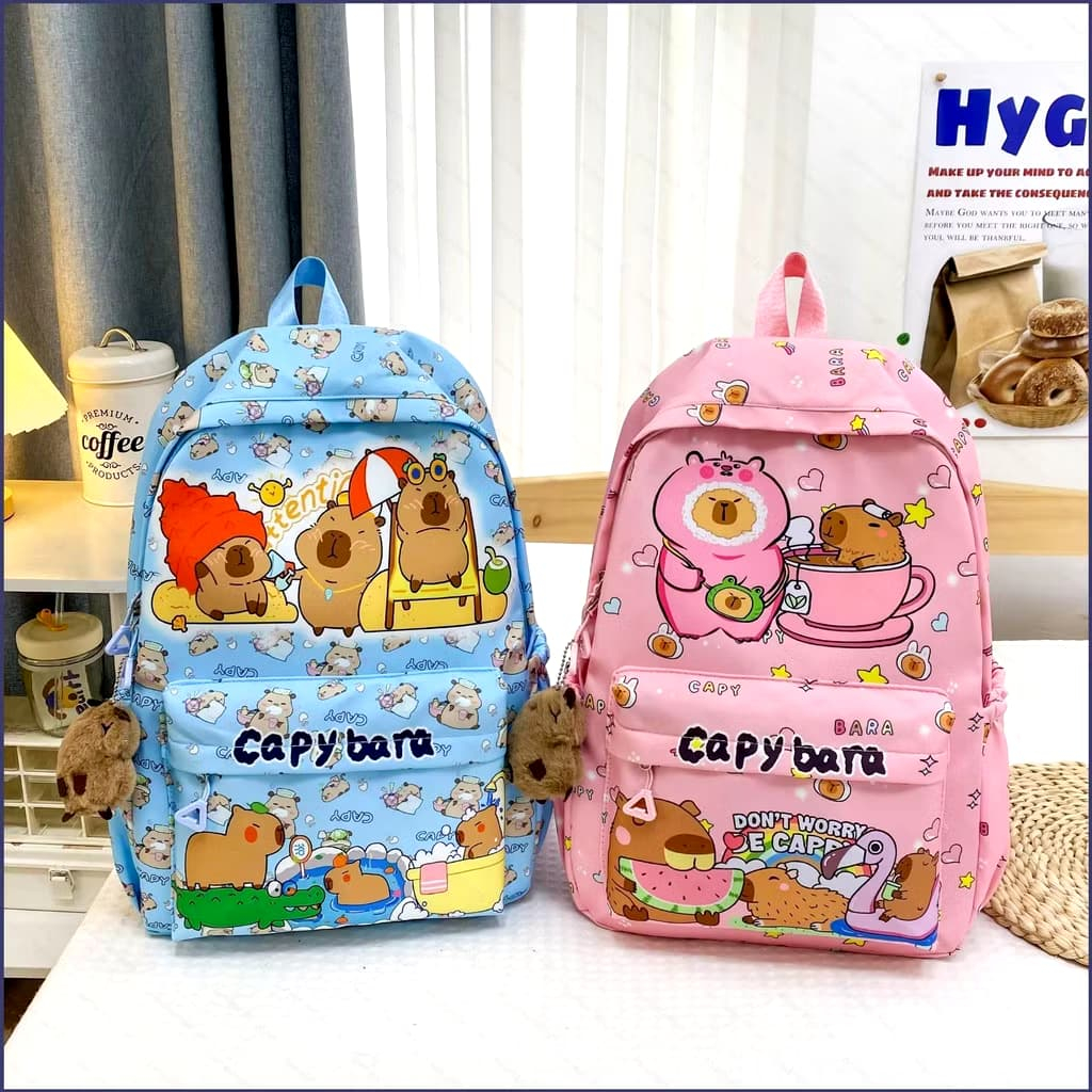 SCHOOL BAG CAPYBARA CARTOON CUTE BACKPACK FOR KIDS KARTUN CAPYBARA ...