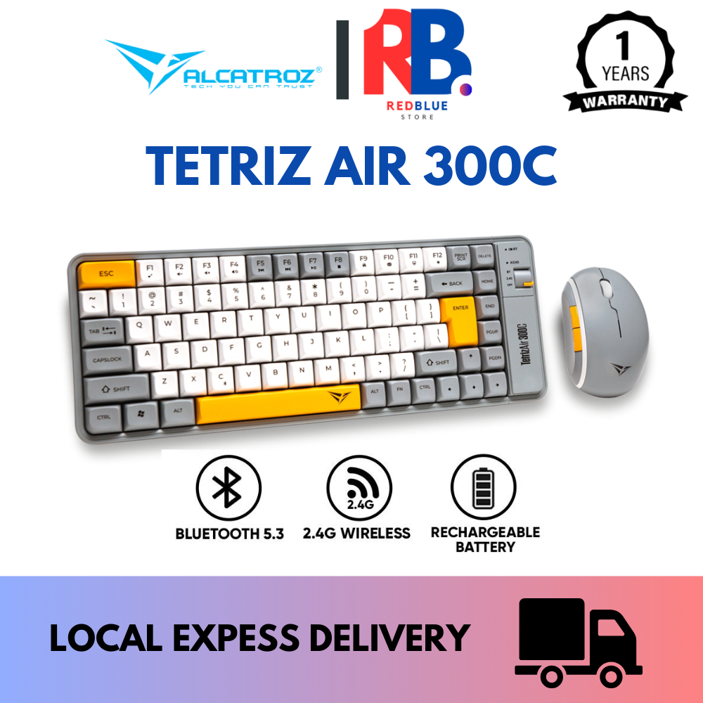 Alcatroz Tetriz Air 300C Bluetooth 5.3 Dual Mode Wireless Keyboard ...