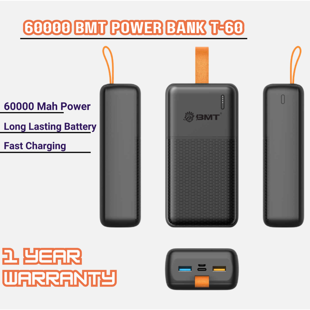 BMT T-60 PowerBank 60000mAh Fast Charging Power Bank Iphone Andriod ...