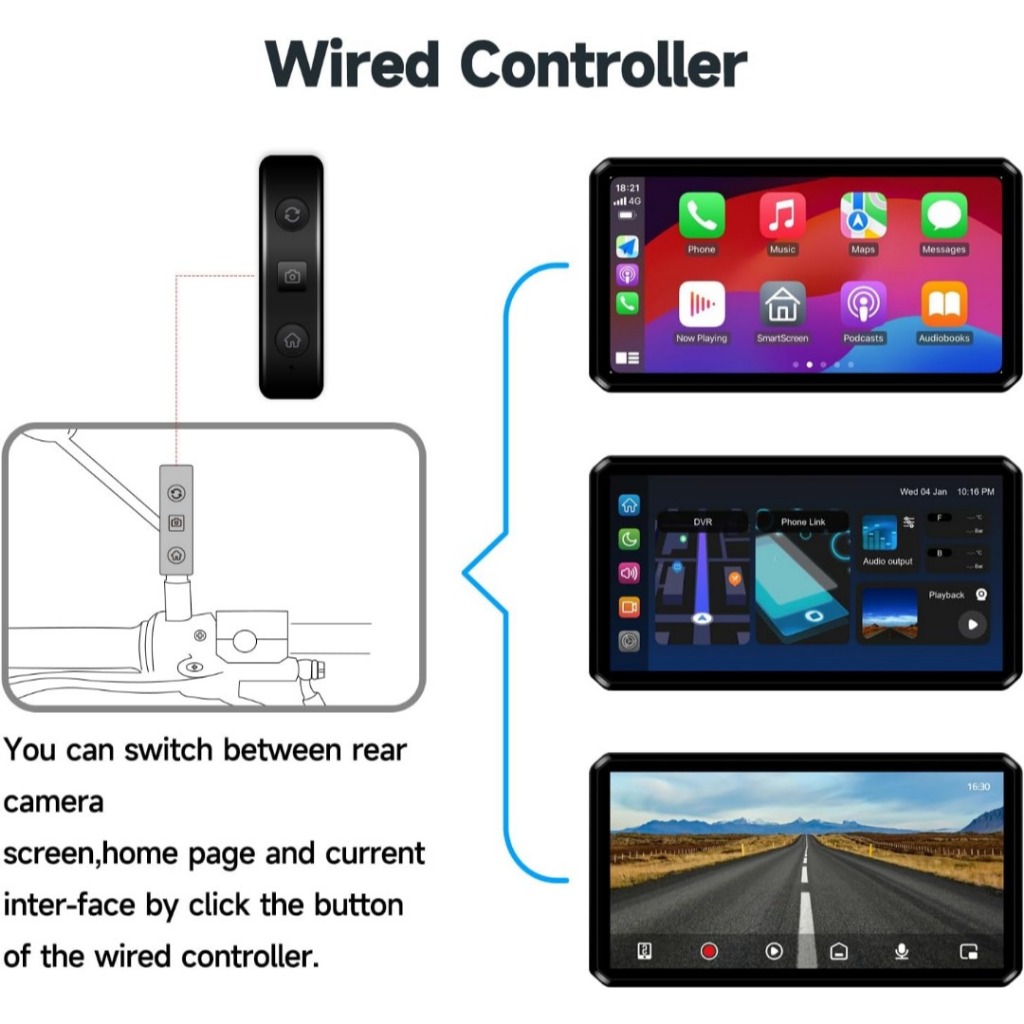 AlienRider M2PRO-201 Motorcycle Waterproof IPS Touch Screen Carplay ...