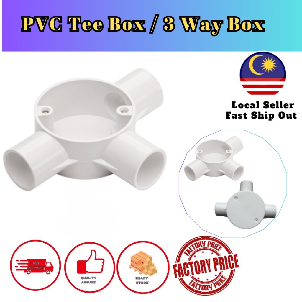 PVC Conduit 3 Way Tee Box 20MM/25MM | Shopee Malaysia