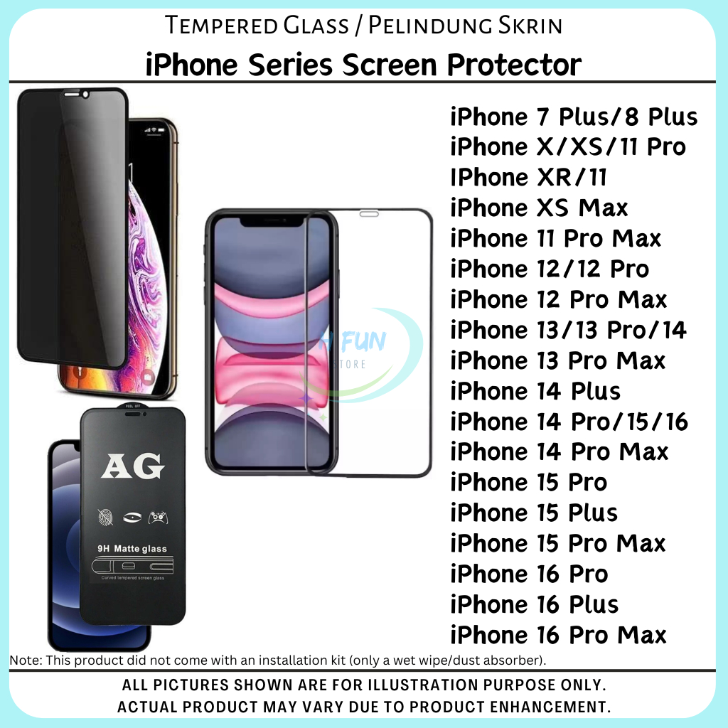 [KACA]Screen Protector for iPhone 7/8/X/XS/XR/11/12/13/14/15/16/Pro ...