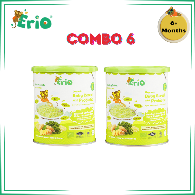 (Combo Of 6) Erio Organic Baby Cereal With Probiotic - A/Grains with ...