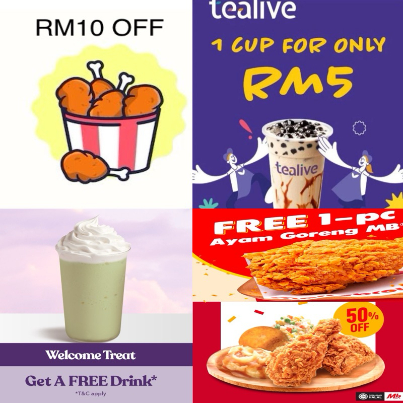 FAST FOOD E-VOUCHER 🚨LIMITED PROMO🚨FRIED CHICKEN, MILK TEA, COFFEE ...